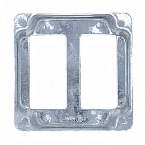4" Square Box Cover 1/2" Raised, Two GFCI/Decora : SMP20135
