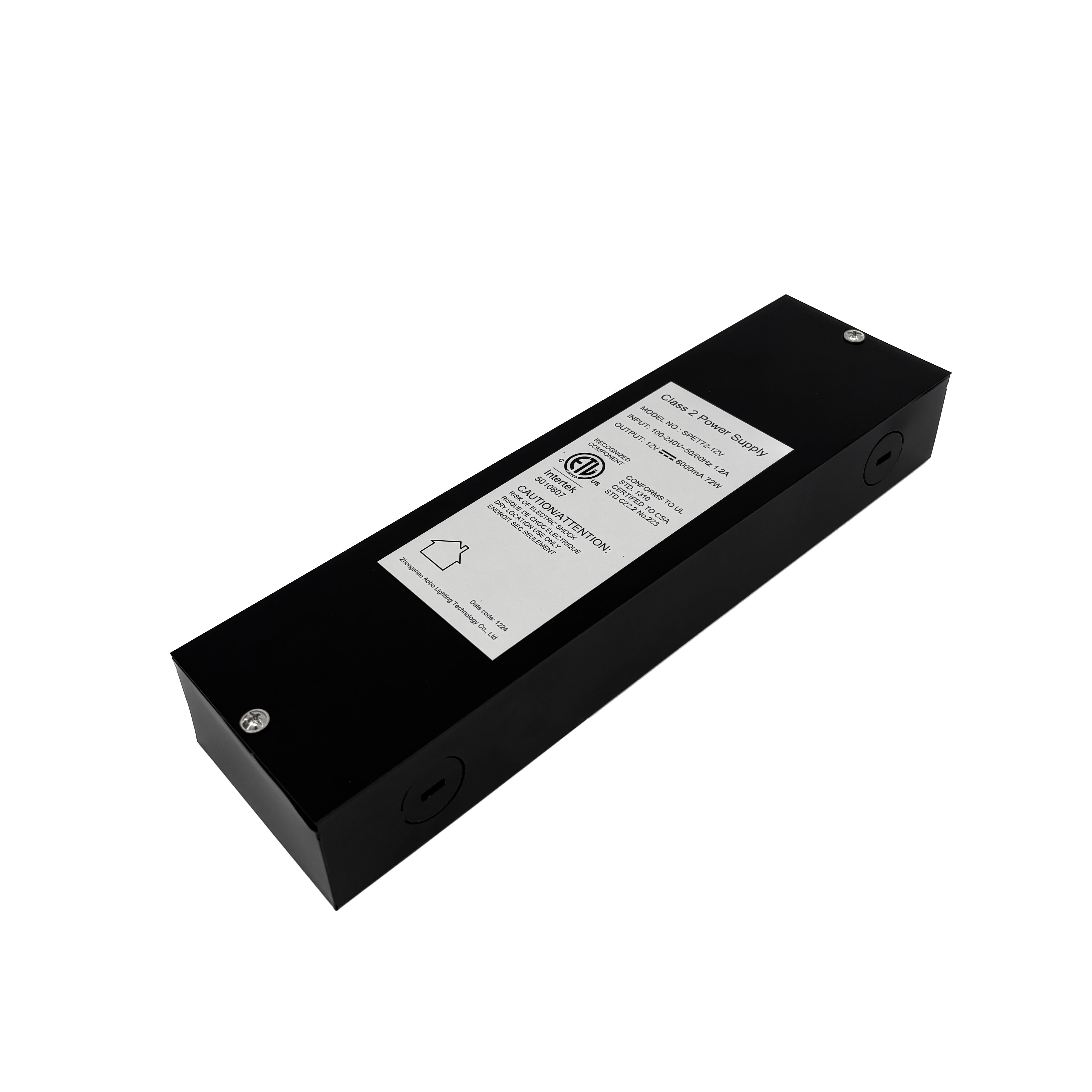 LED 72W Transformer With Hardware Junction Box 24VDC, 5A : SPET72